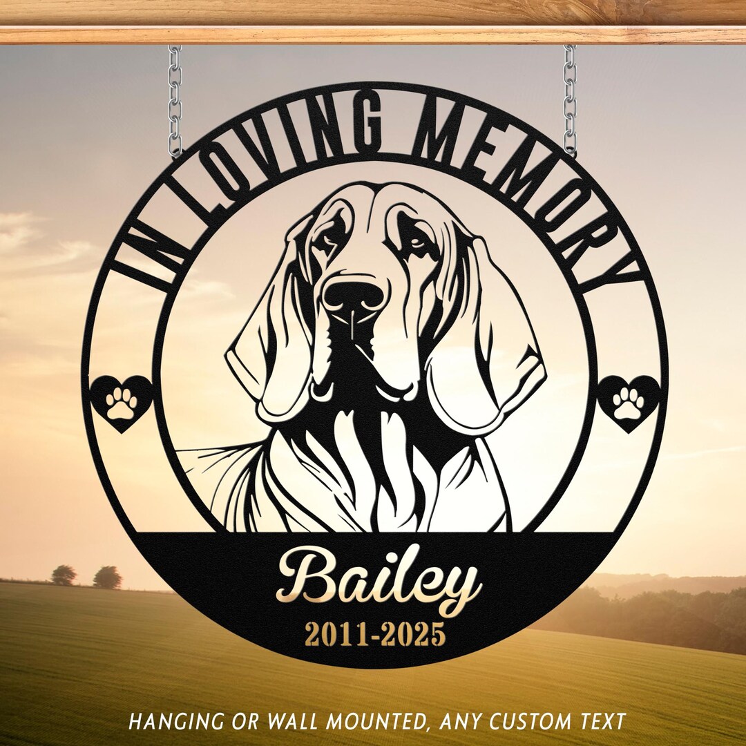 Custom Bloodhound Memorial Sign: Personalized Pet Tribute Plaque, in ...
