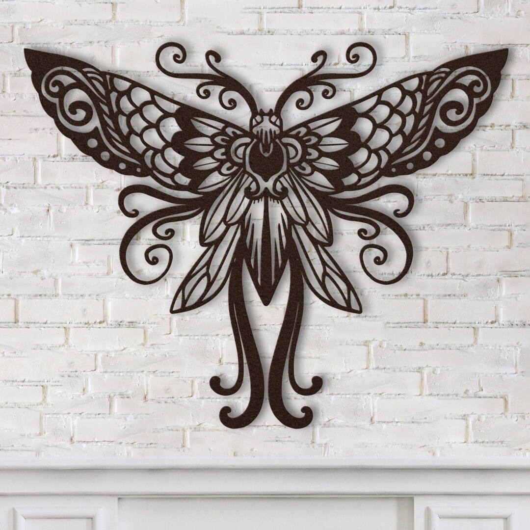 Moth Metal Wall Art, Whimsigoth Wall Hanging, Luna Moth Metal Art ...