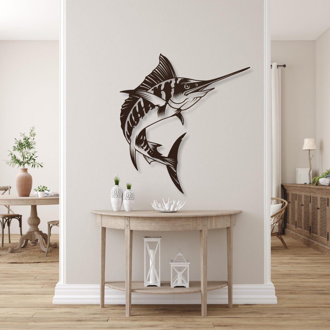 Marlin Metal Wall Art, Marlin Metal Art, Metal Marlin Sign, Marlin Wall ...