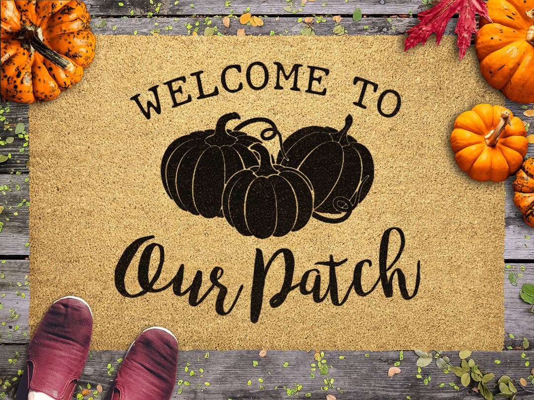 Pumpkin Door Mat, Cute Fall Doormat, Halloween Doormat, Welcome to Our ...