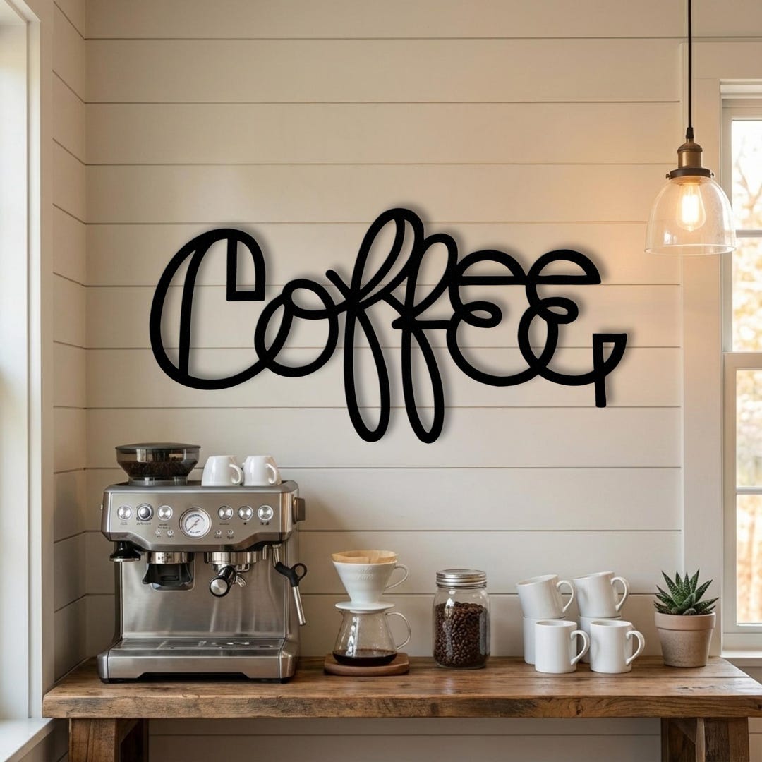 Metal Coffee Sign • Office Break Room Decor • Airbnb Host Gift • Coffee ...