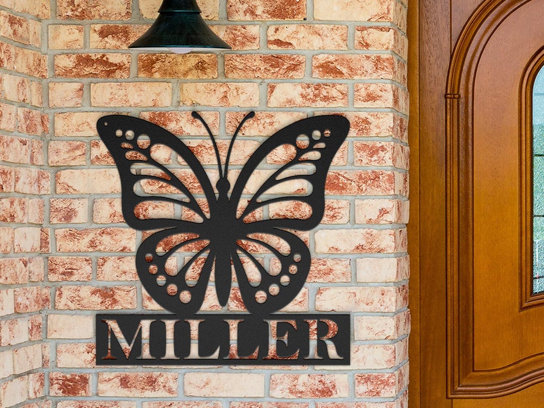 Butterfly Name Sign, Metal Butterfly Wall Art, Personalized Butterfly ...