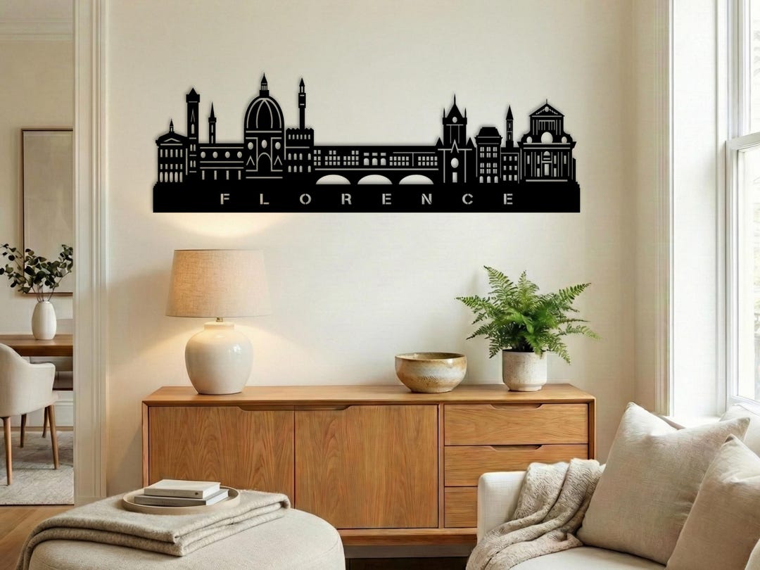 Florence Skyline Metal Wall Art • Duomo & Ponte Vecchio Decor • Custom ...