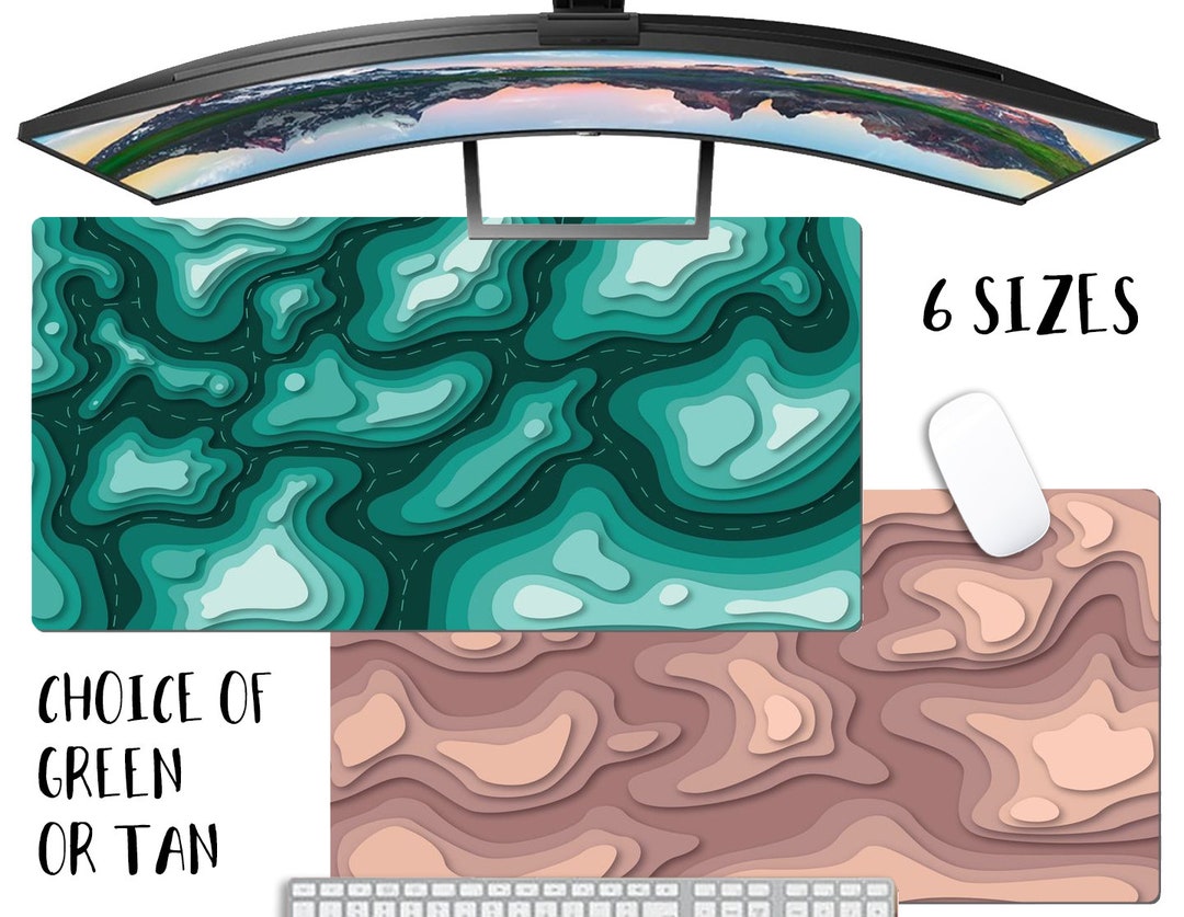 Topographic Desk Mat, 3D Mouse Pad, Mountain Earth Topography Mousepad ...