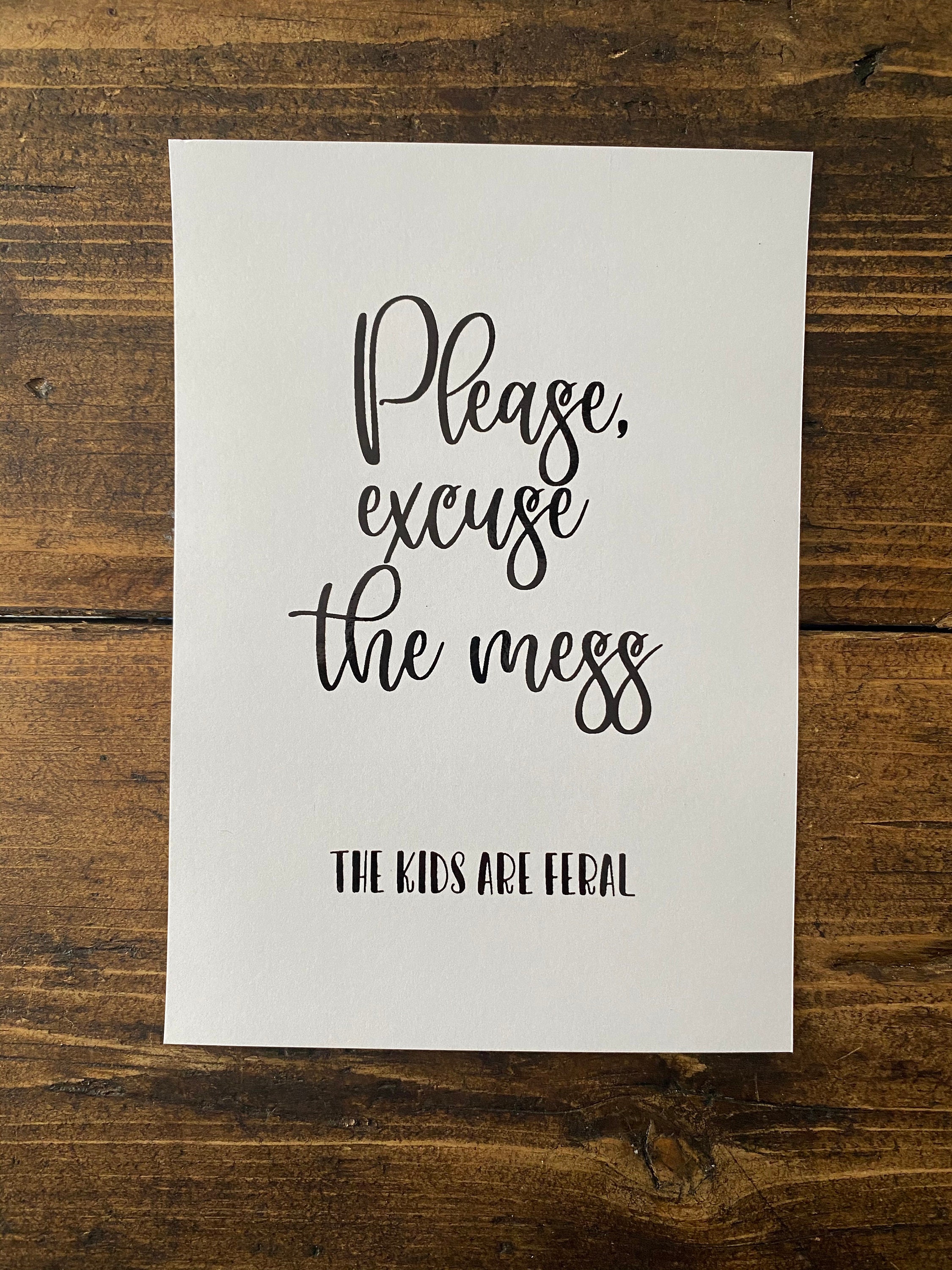 Please Excuse the Mess the Kids Are Feral - Etsy