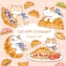 Cat Clipart, Croissant Clipart, Bread Clipart, Cat PNG, Kitten Clipart ...