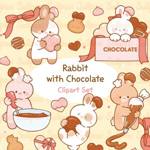 Bunny Clipart, Rabbit Clipart, Chocolate Clipart, Bunny PNG, Cute ...