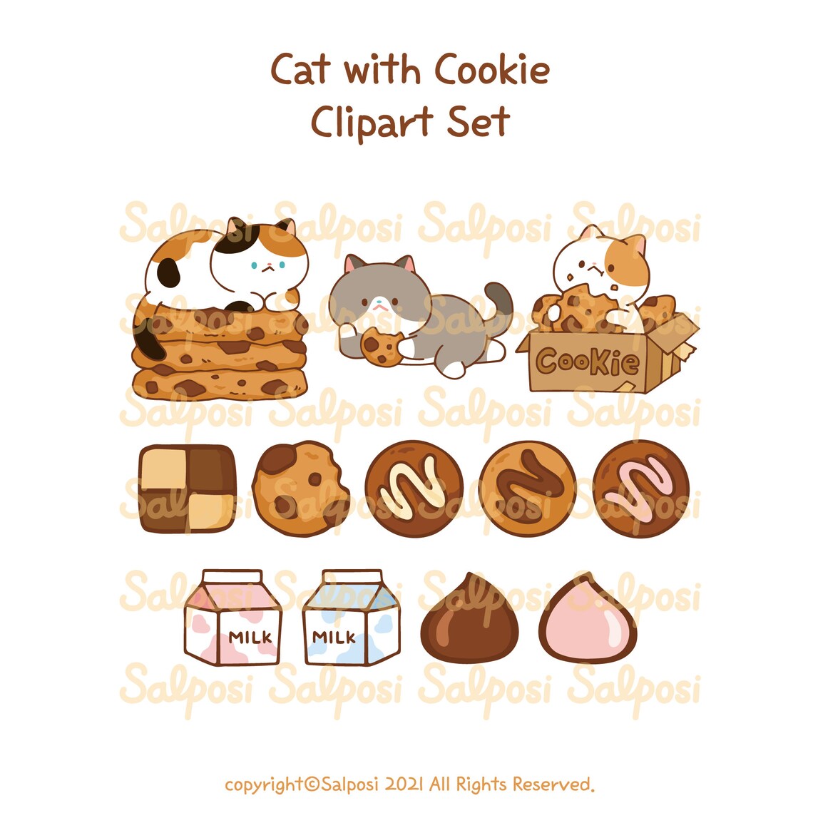 Cat Clipart, Cookie Clipart, Cat PNG, Kitten Clipart, Cute Cat Clipart ...