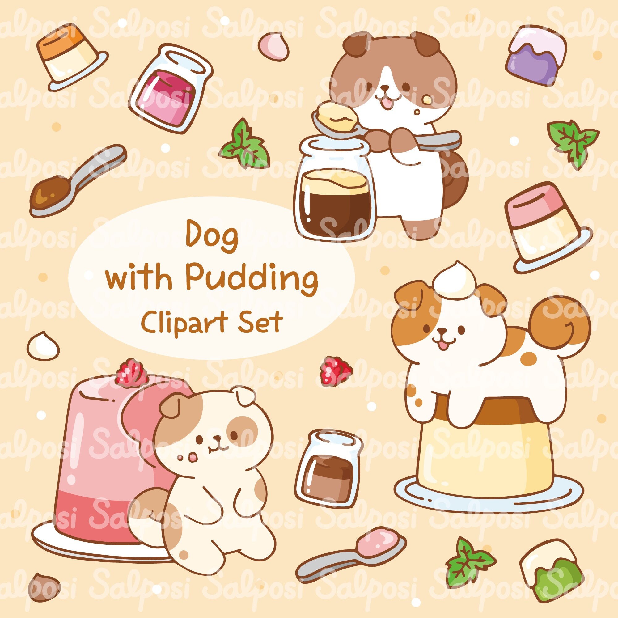 Dog Clipart, Pudding Clipart, Dog PNG, Puppy Clipart, Cute Dog Clipart ...