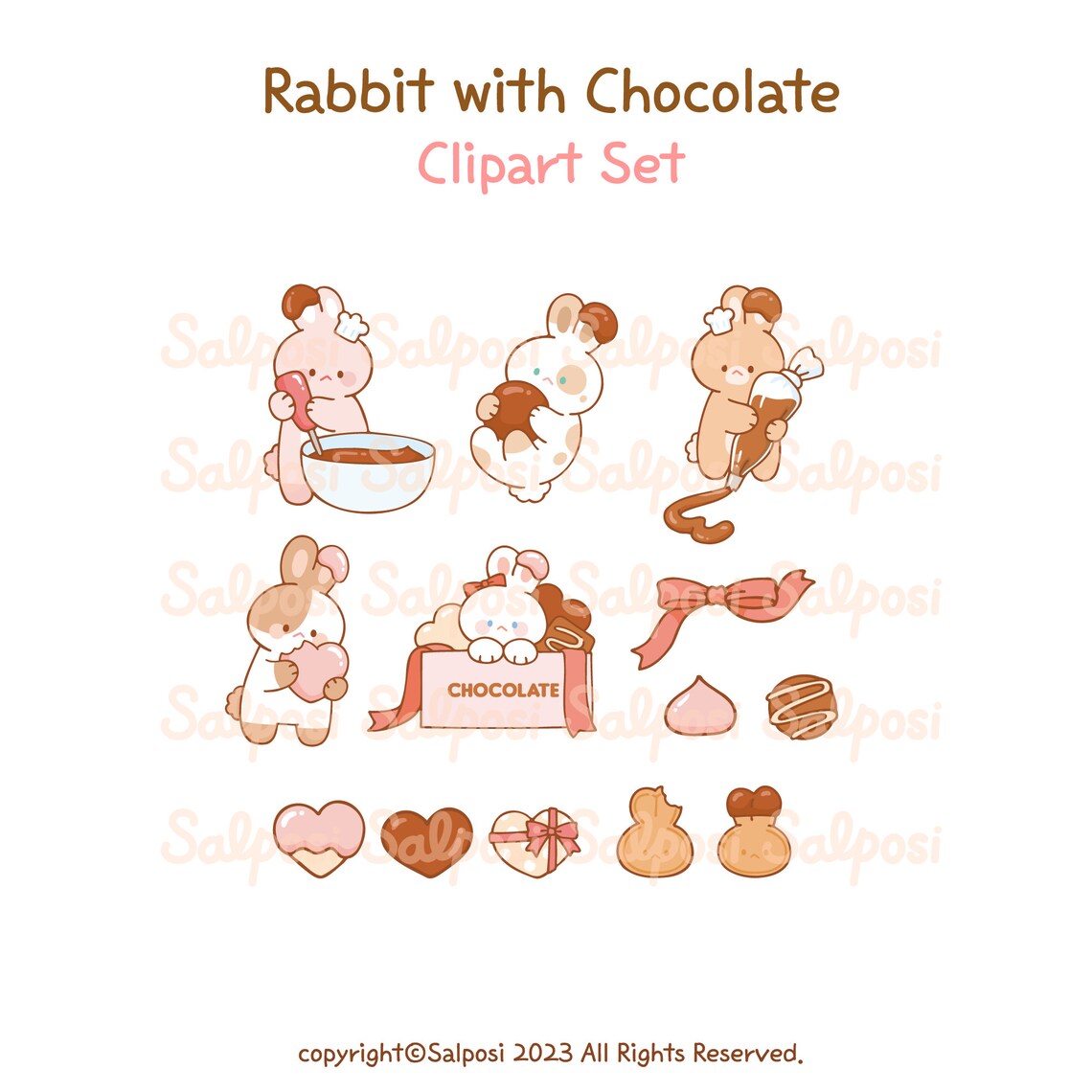 Bunny Clipart, Rabbit Clipart, Chocolate Clipart, Bunny PNG, Cute ...