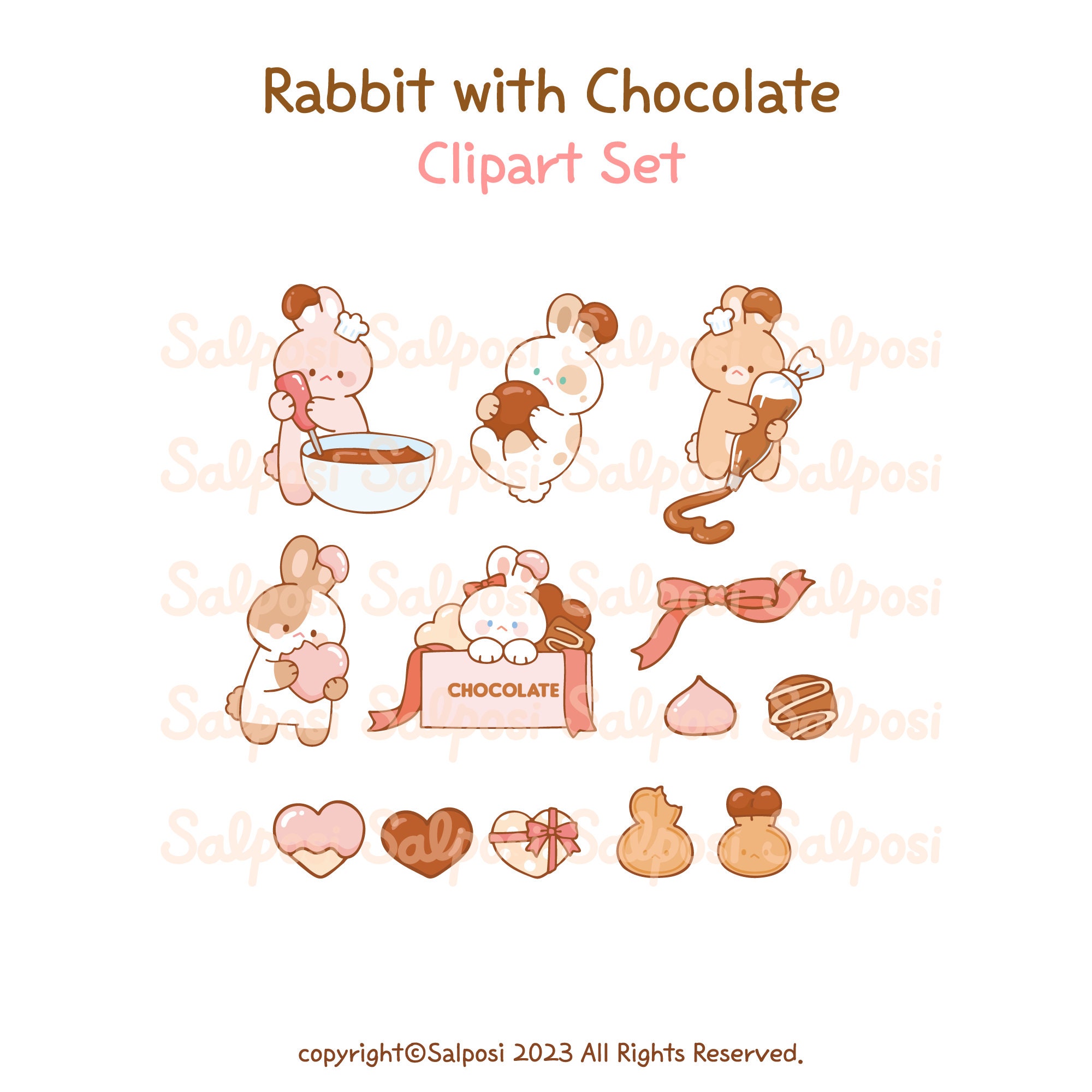 Bunny Clipart, Rabbit Clipart, Chocolate Clipart, Bunny PNG, Cute ...