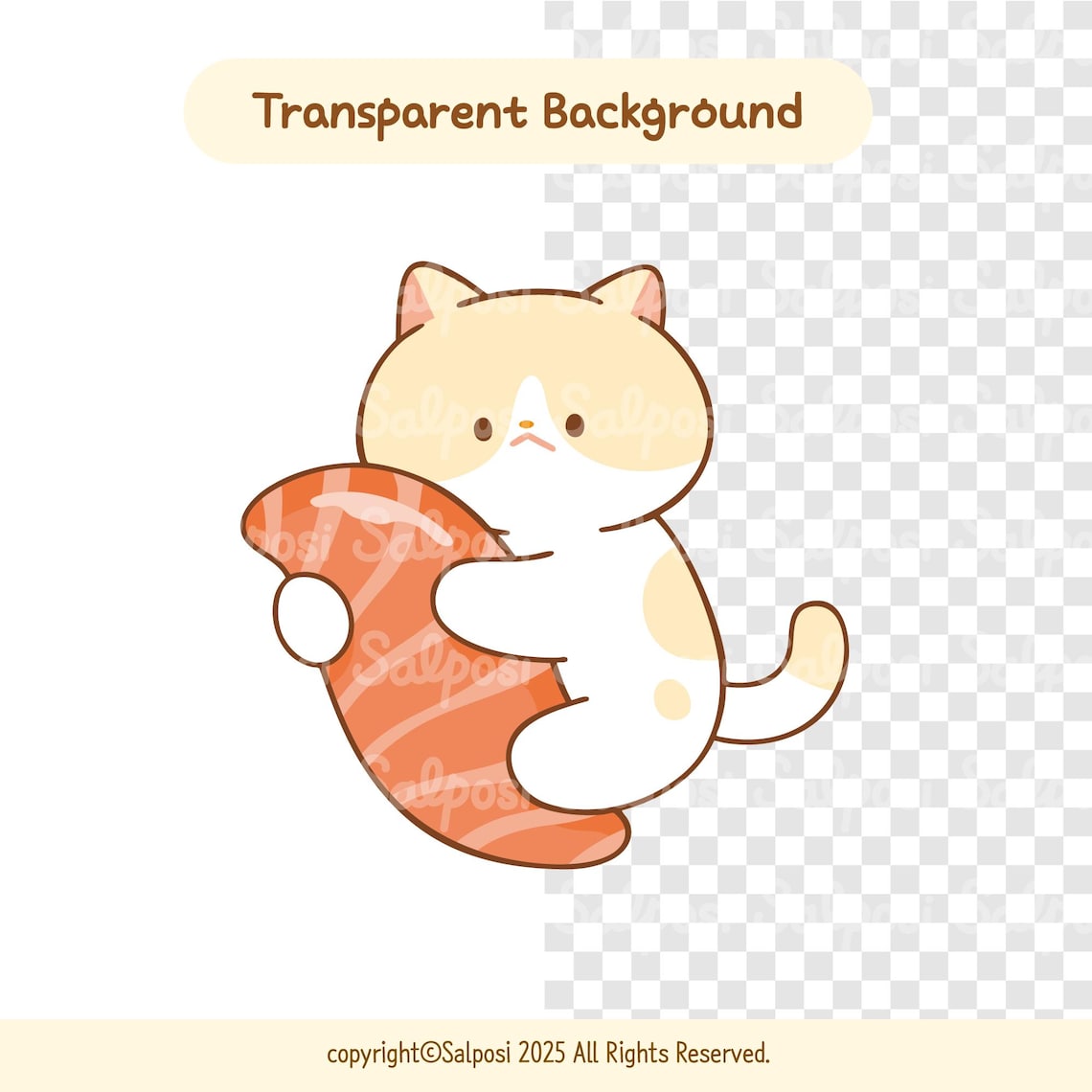 Cat Clipart, Sushi Clipart, Japanese Food Clipart, Kawaii Clipart, Cat ...