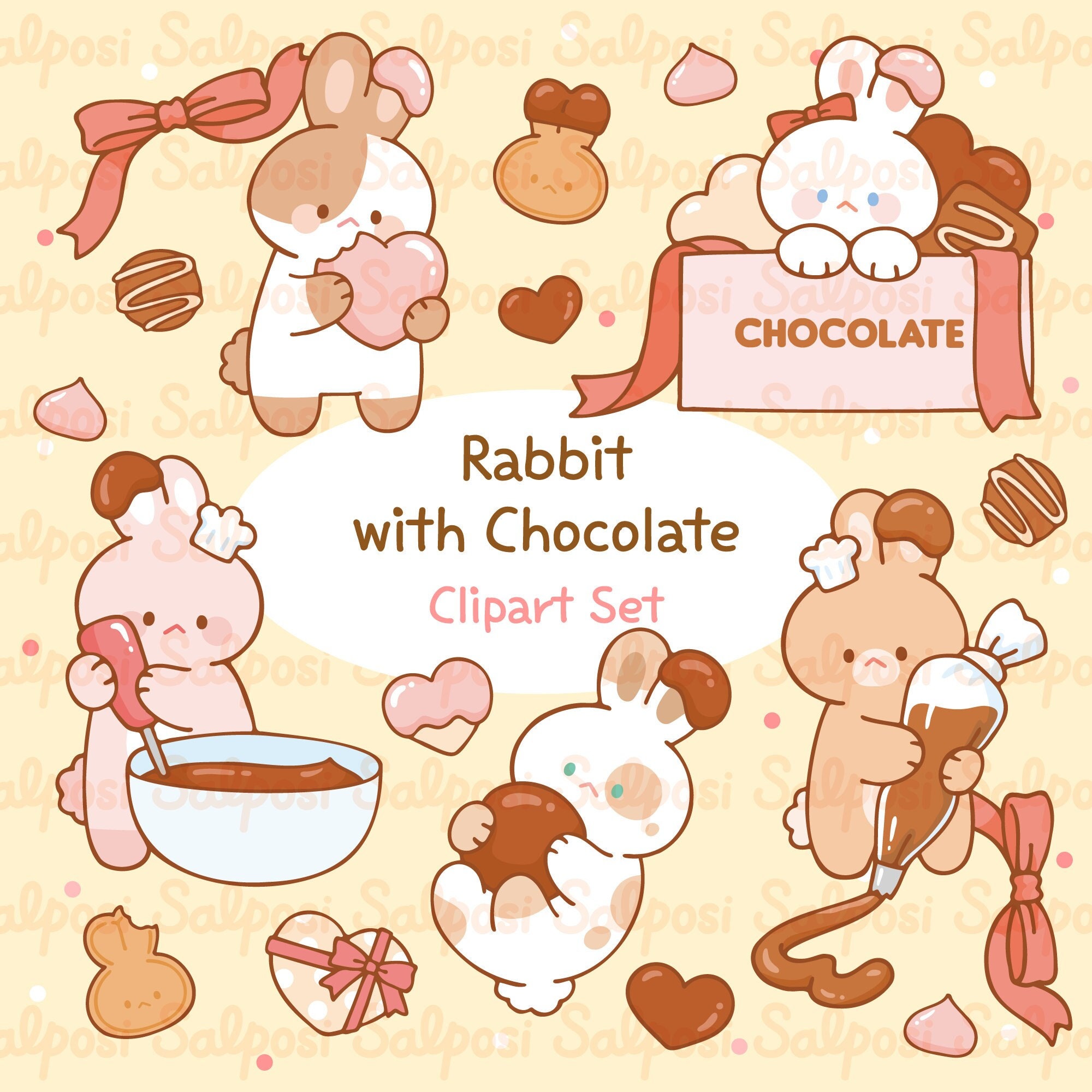 Bunny Clipart, Rabbit Clipart, Chocolate Clipart, Bunny PNG, Cute ...