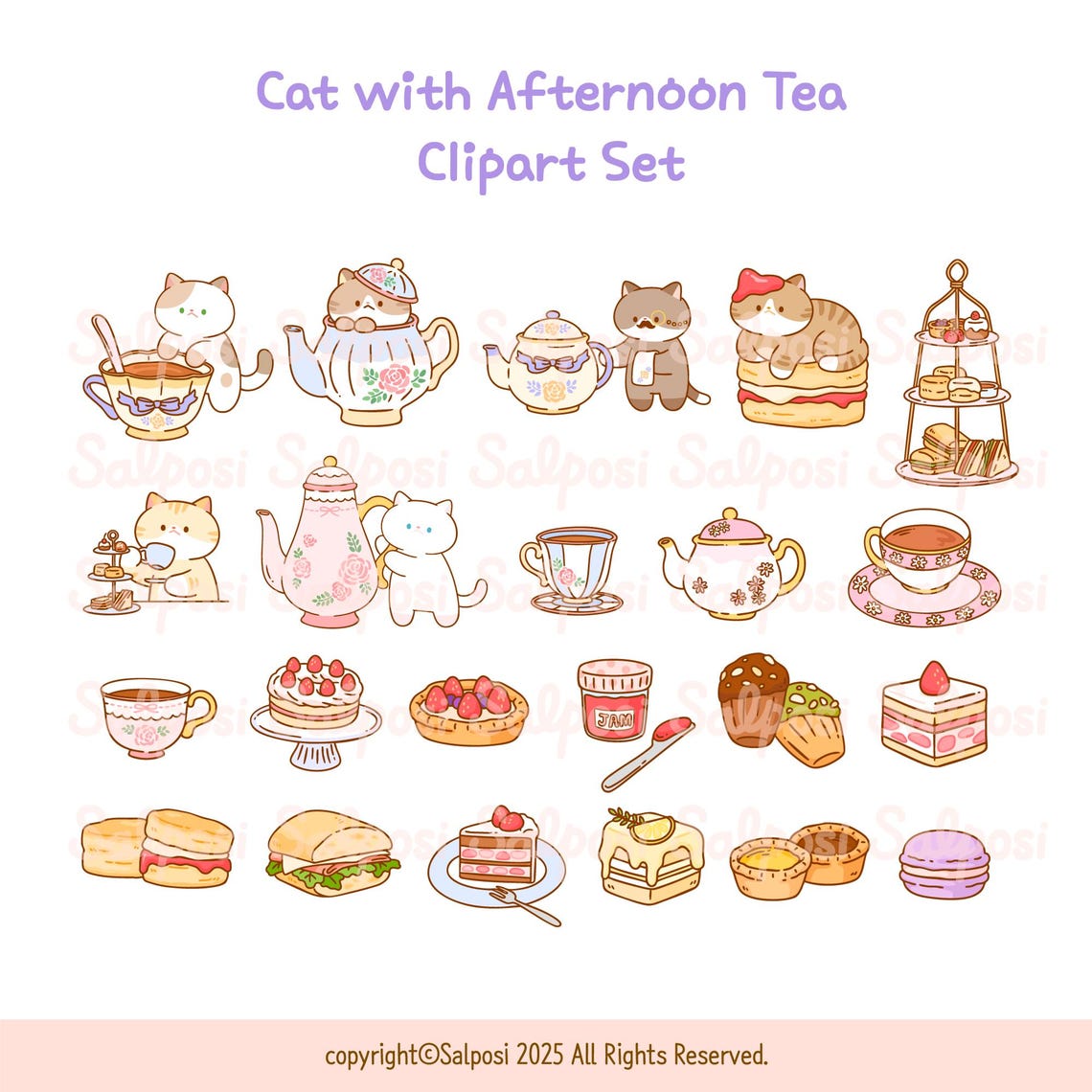 Cat With Tea Time Clipart, Afternoon Tea Clipart, Tea Time, Tea PNG ...