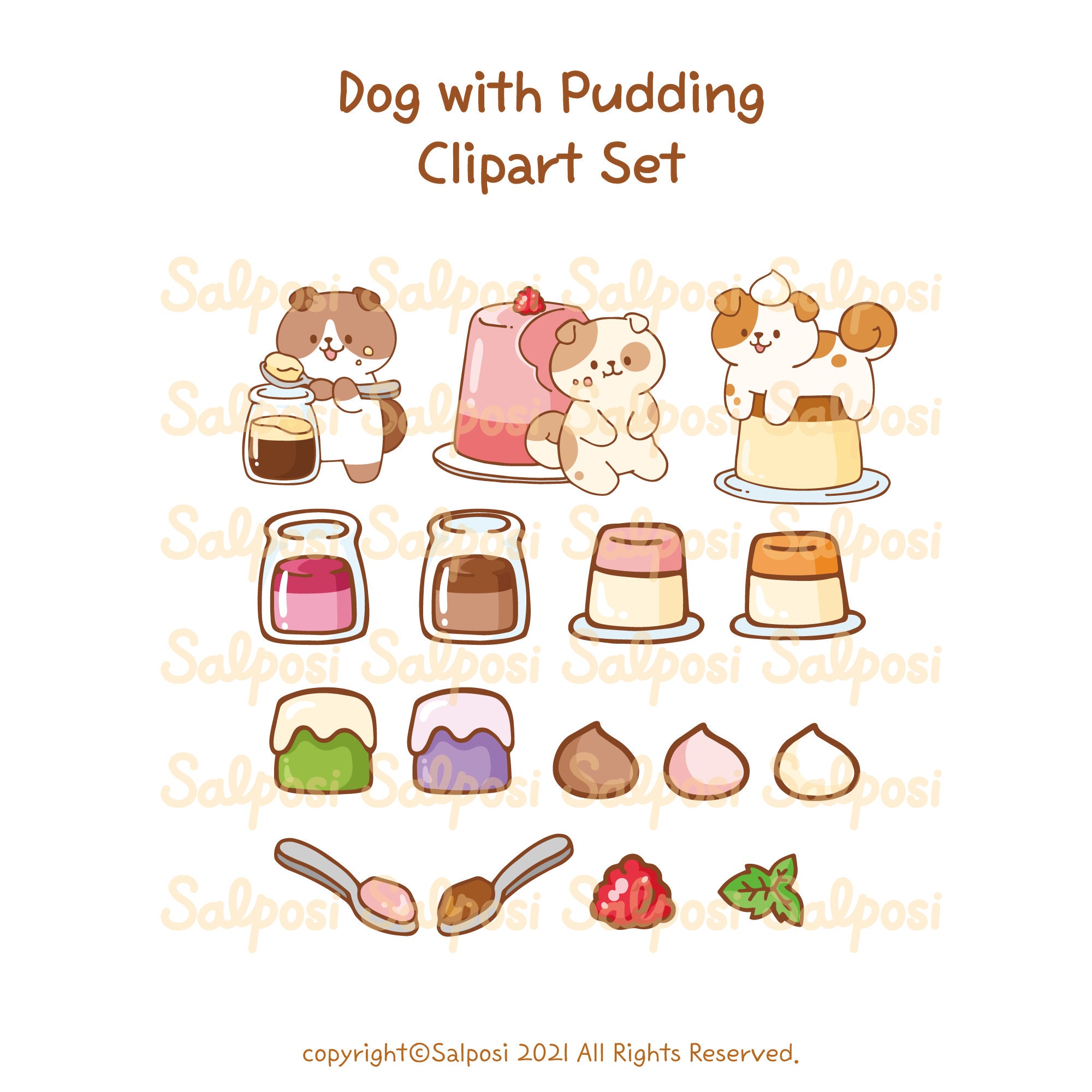 Dog Clipart, Pudding Clipart, Dog PNG, Puppy Clipart, Cute Dog Clipart ...