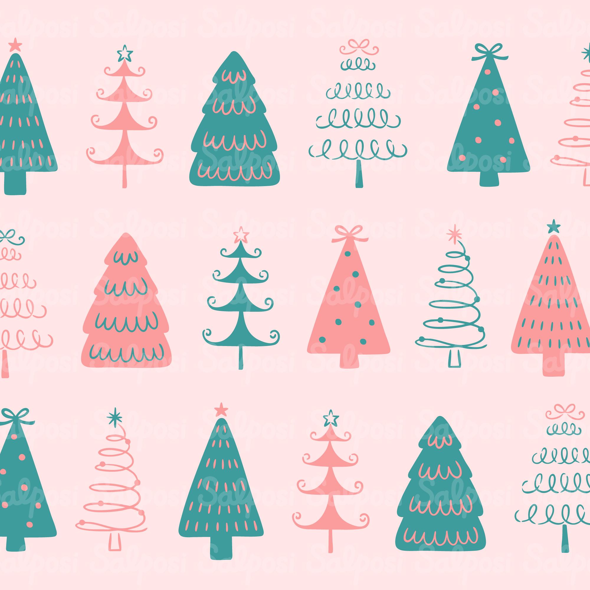 Winter Tree Hand Drawn Clipart, Hand Drawn Doodles, Christmas Tree ...