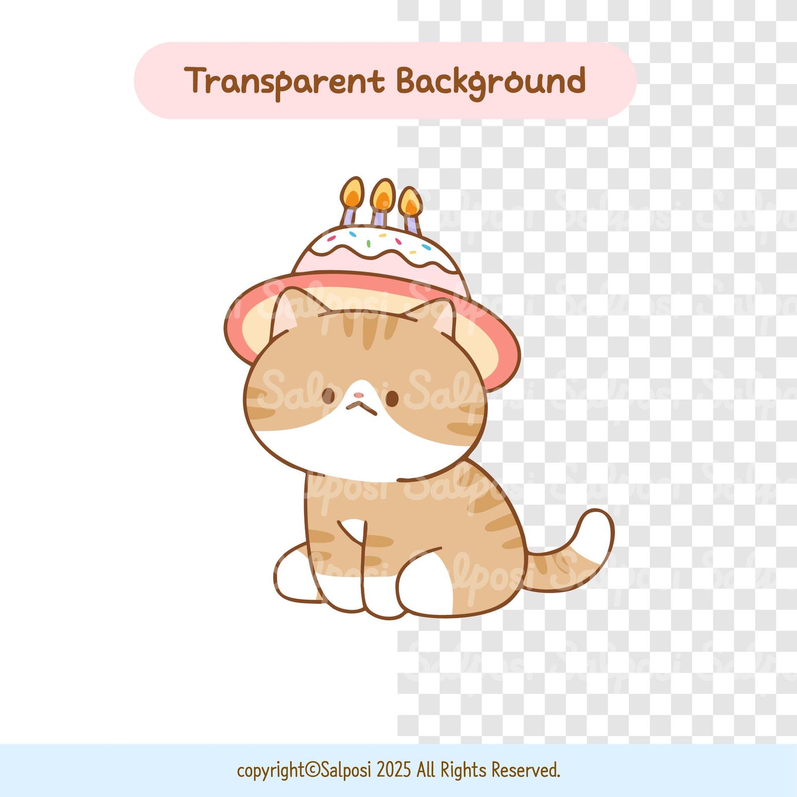 Cat Party Clipart, Birthday Party Clipart, Birthday PNG, Cat PNG, Cat ...
