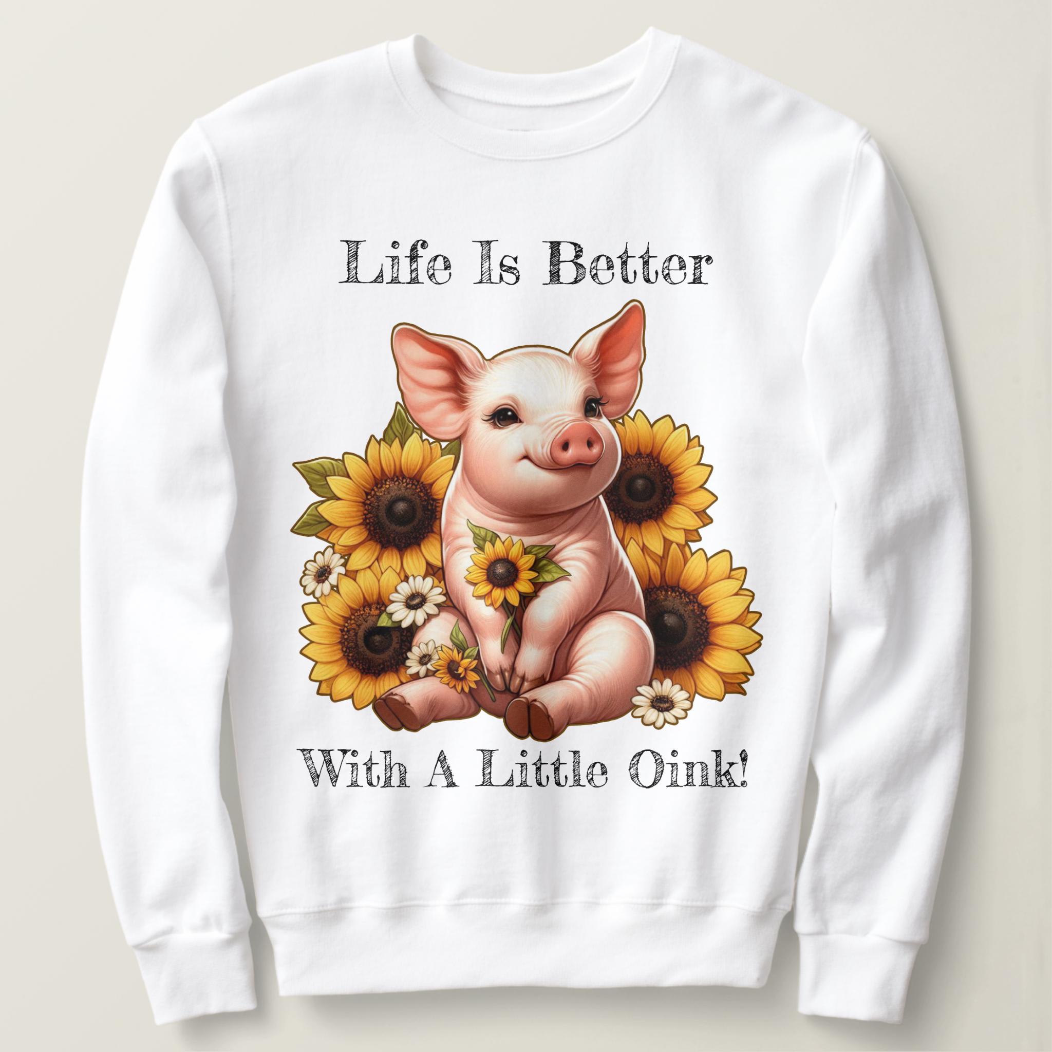 Cute Pig and Flower Themed Digital Download Set With Fun Quotes for Pig ...
