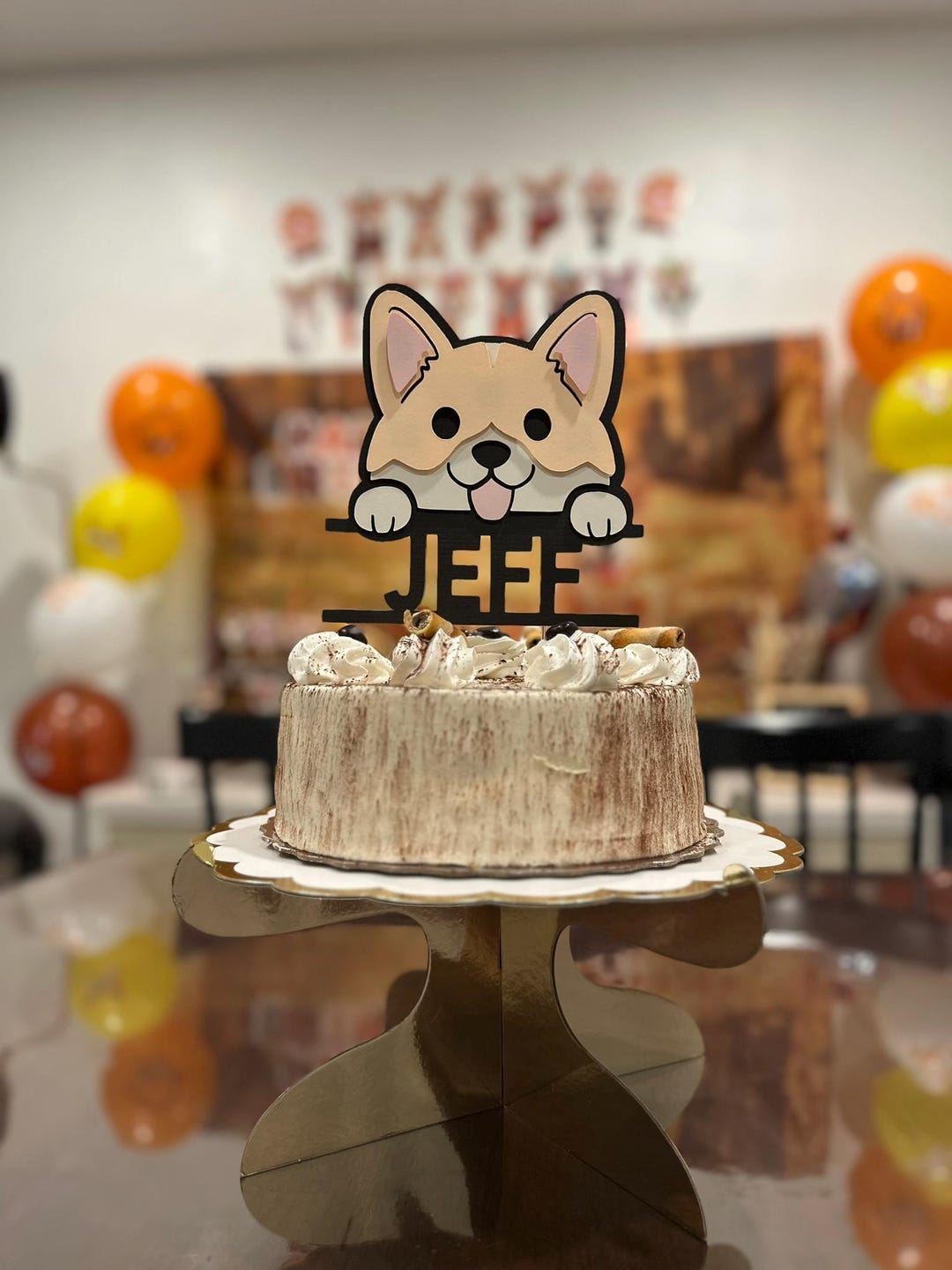 Personalized Corgi 3D Birthday Cake Topper, Dog Birthday Topper, Kawaii ...