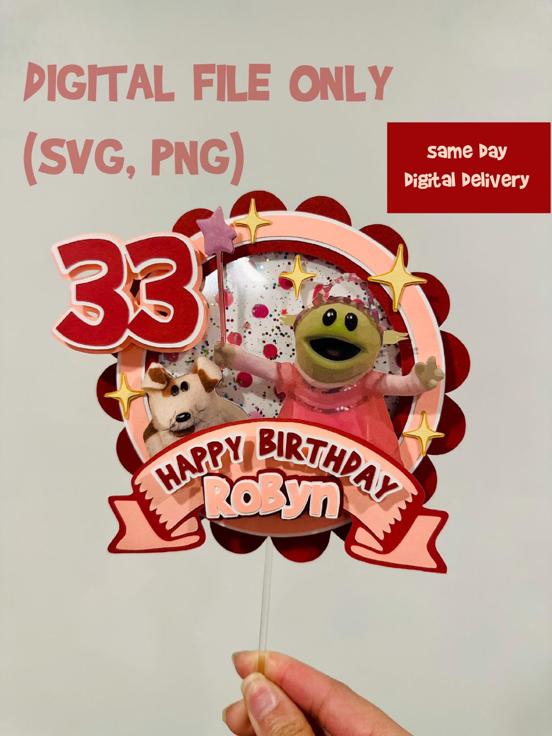 Custom DIY Nanalan Birthday Shaker Topper, Who's That Wonderful Girl ...