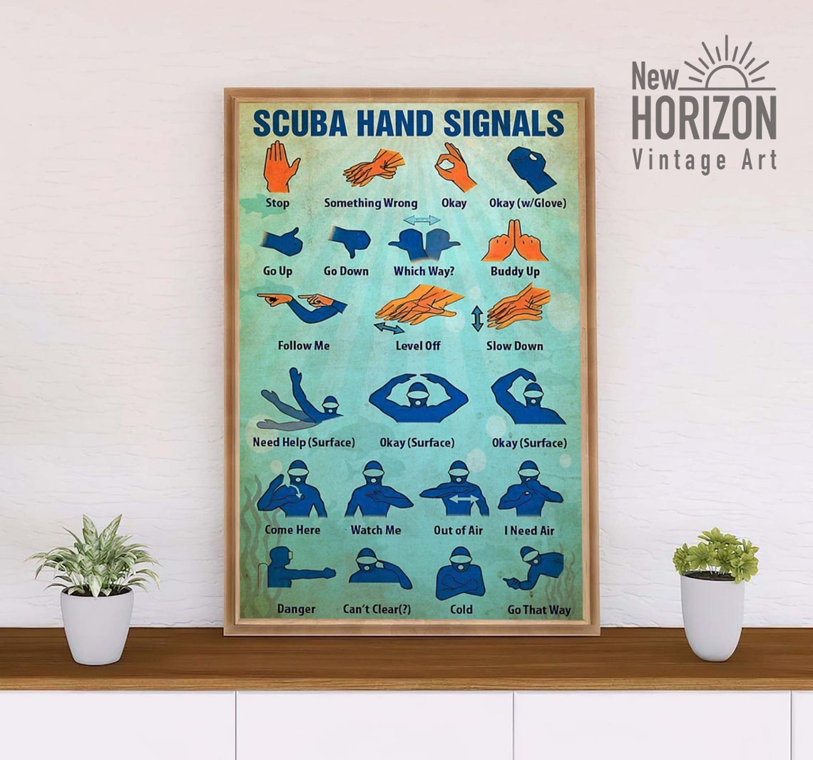 Scuba Hand Signals Matte Vertical Poster Hand Signals Poster - Etsy