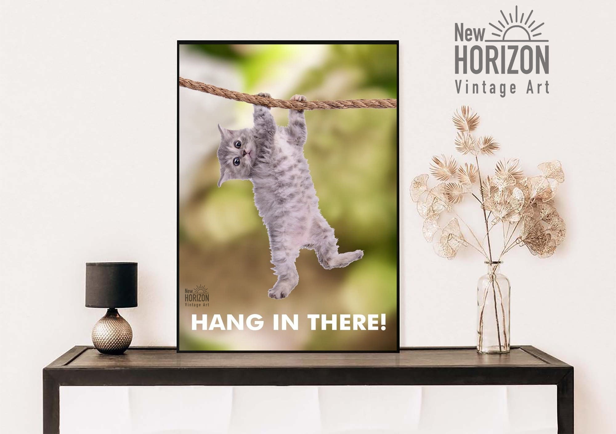 Hang in There Cat Poster Motivational for Office Cute Cat - Etsy