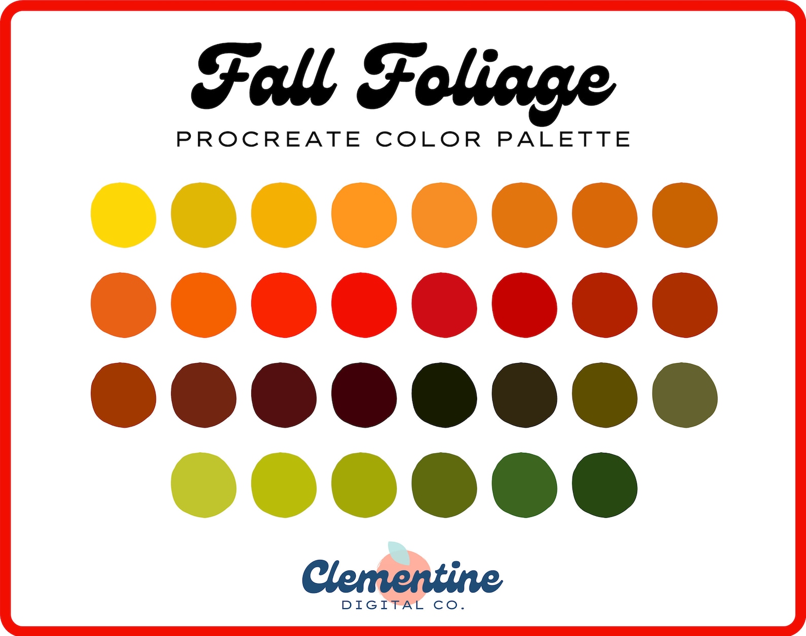Fall Foliage Procreate Color Palette iPad Procreate Tools | Etsy