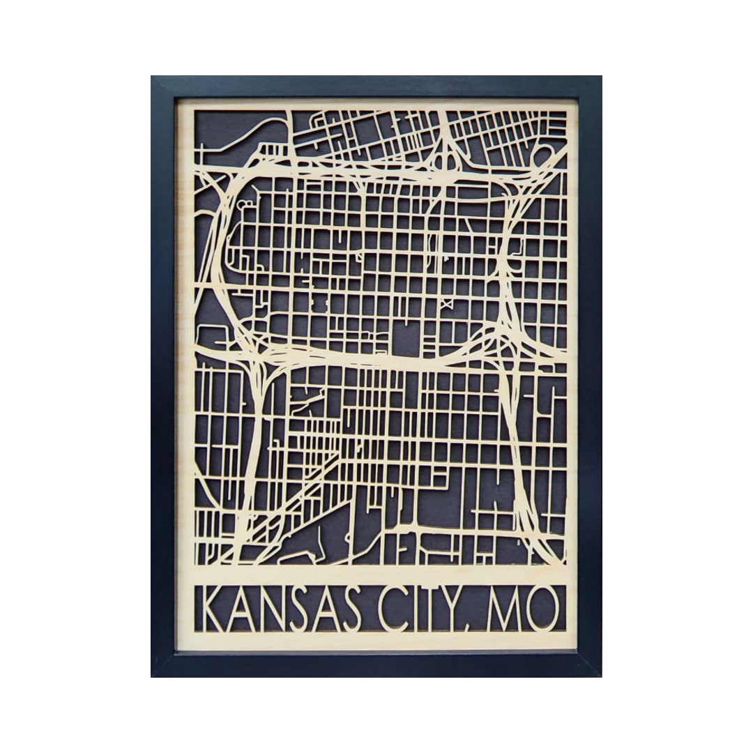 Laser Cut Road Map Kansas City - Etsy
