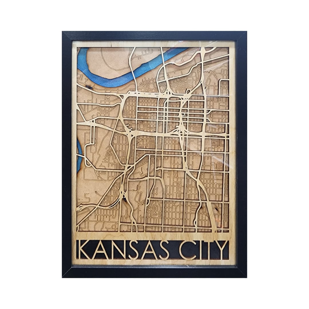 3D Laser Cut Road Map Kansas City - Etsy