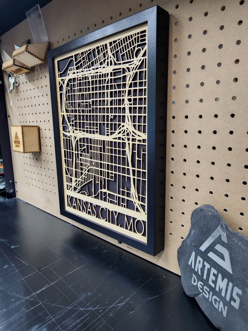 Laser Cut Road Map Kansas City - Etsy