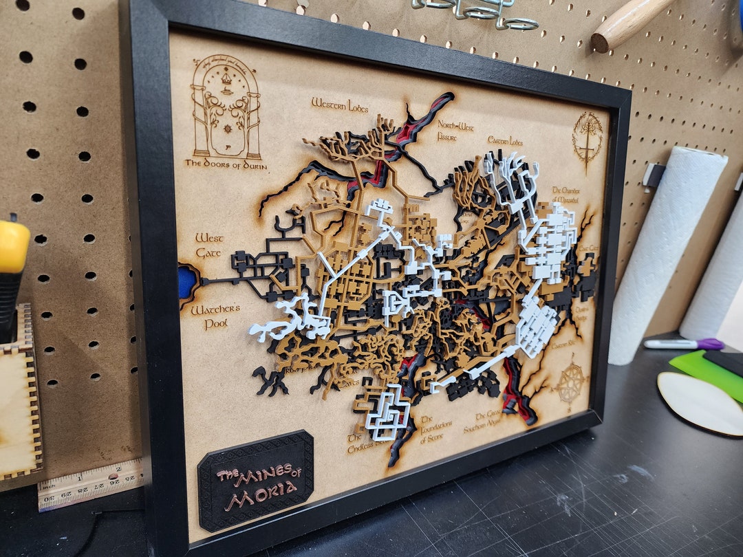 LOTR Mines of Moria 3D Map - Etsy