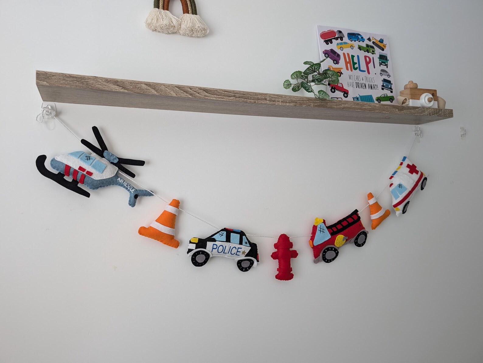 Felt Rescue Vehicle Garland, Felt Car Bunting, Boys Decor, Boys Room ...