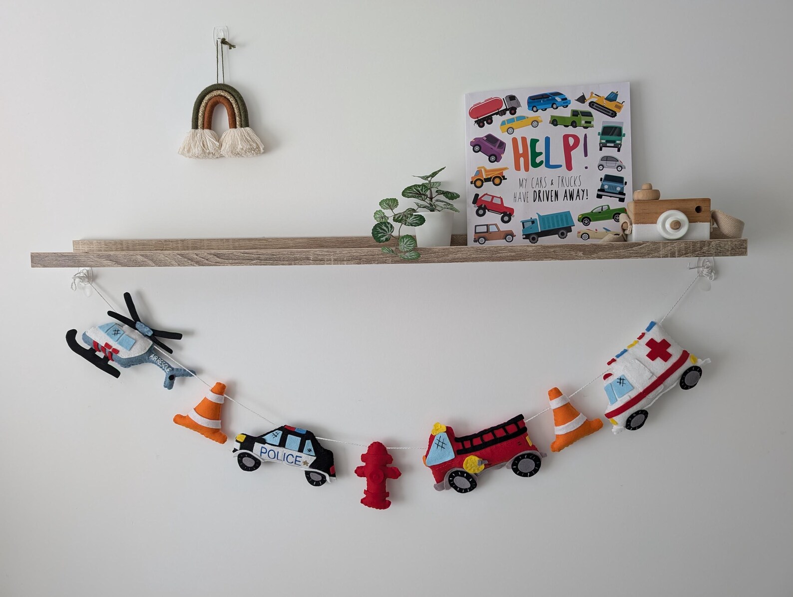 Felt Rescue Vehicle Garland, Felt Car Bunting, Boys Decor, Boys Room ...
