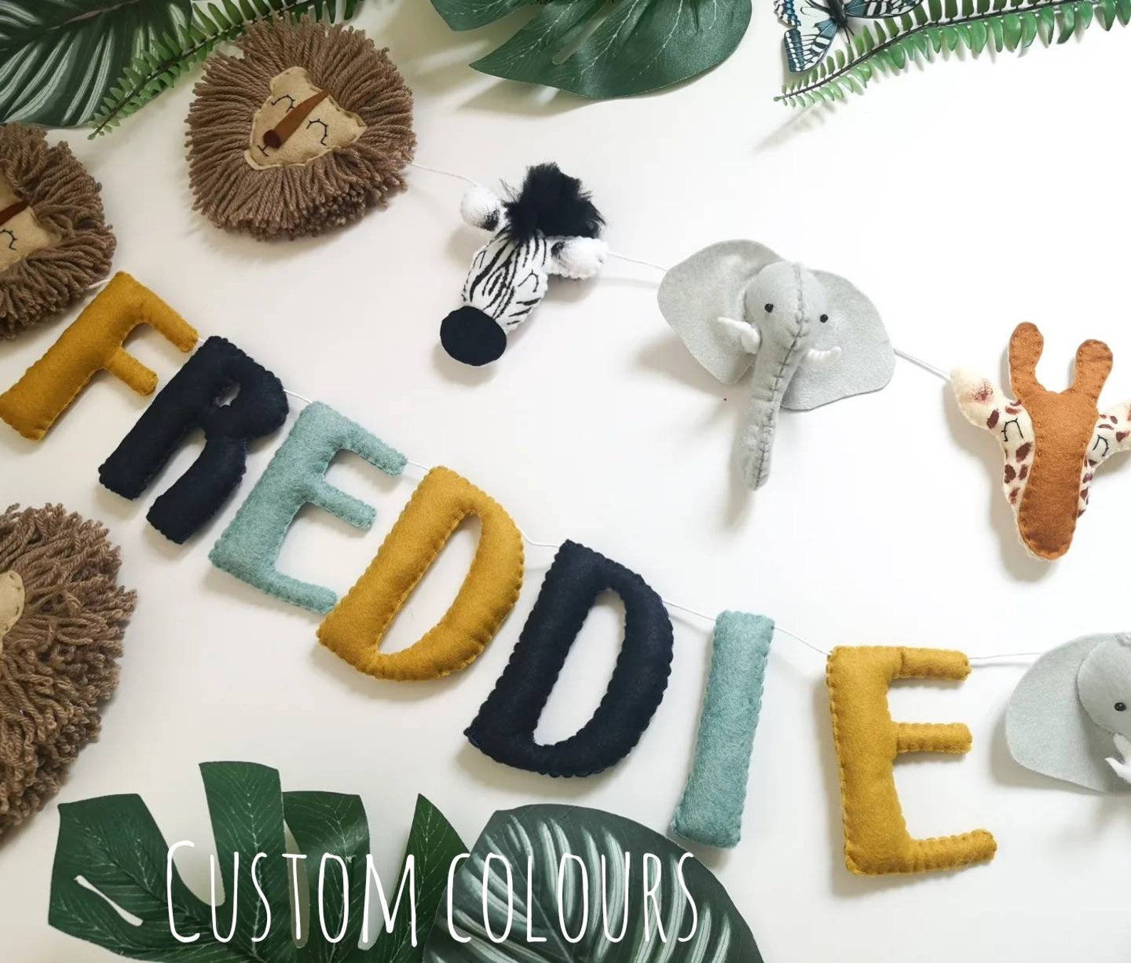Safari Name Garland Safari Wall Decor Jungle Nursery Decor - Etsy