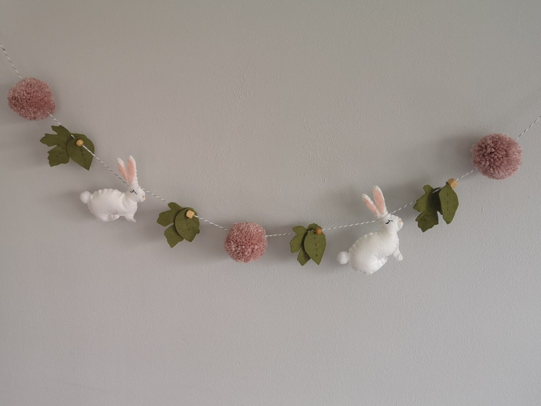 Woodland Bunny Garland, Rabbit Easter Bunting, Nursery Accessories ...