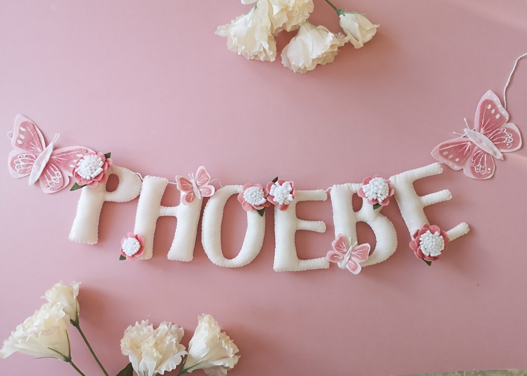 Butterfly Name Garland, Baby Shower Gift, Girls Butterfly Nursery ...