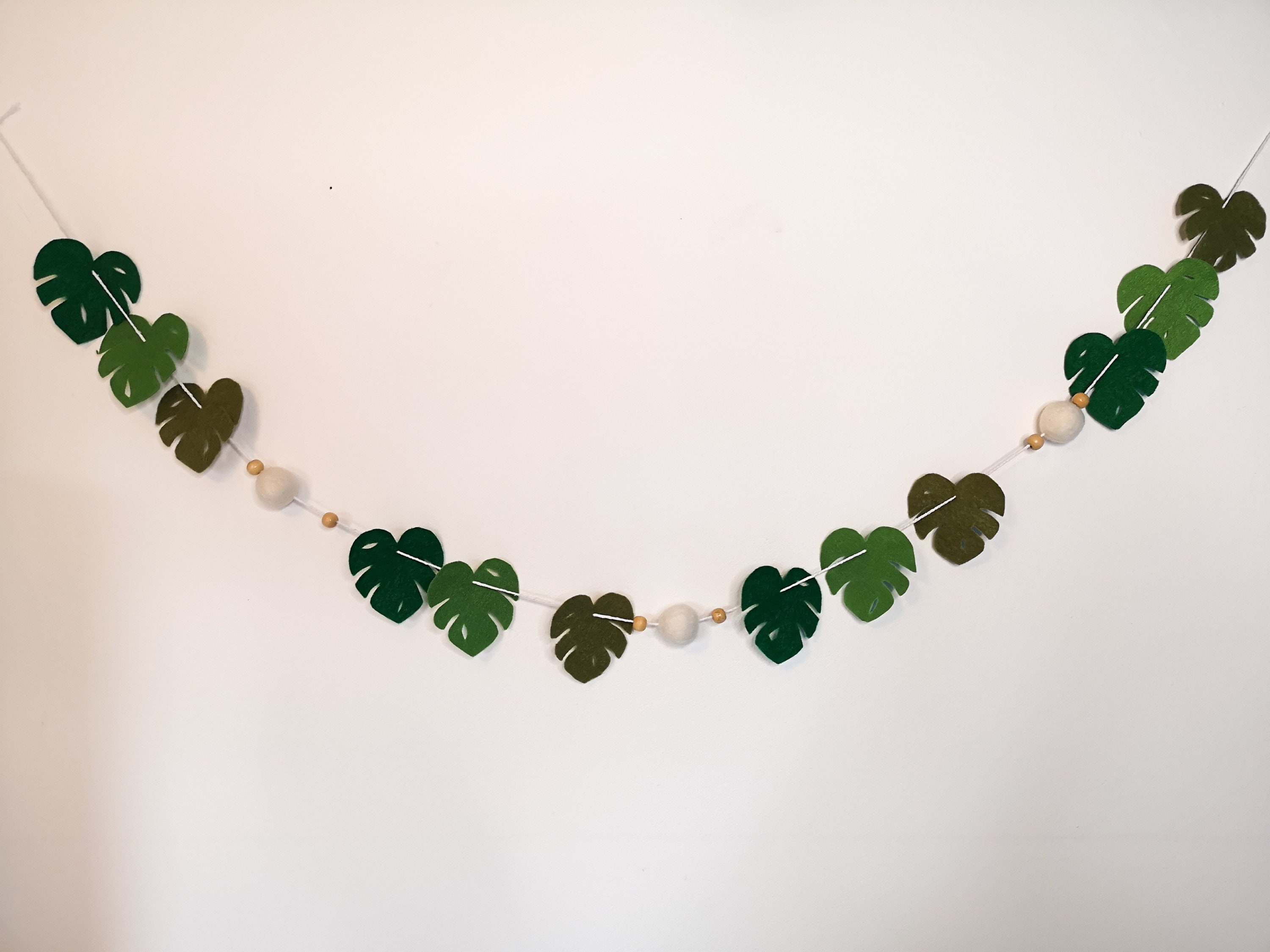 Safari Leaf Garland, Nursery Decor, Jungle Garland, Felt Leaf Bunting ...