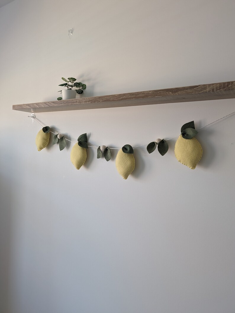 Felt Lemon Garland, Summer Decor for Mantel, Felt Lemon Decoration ...