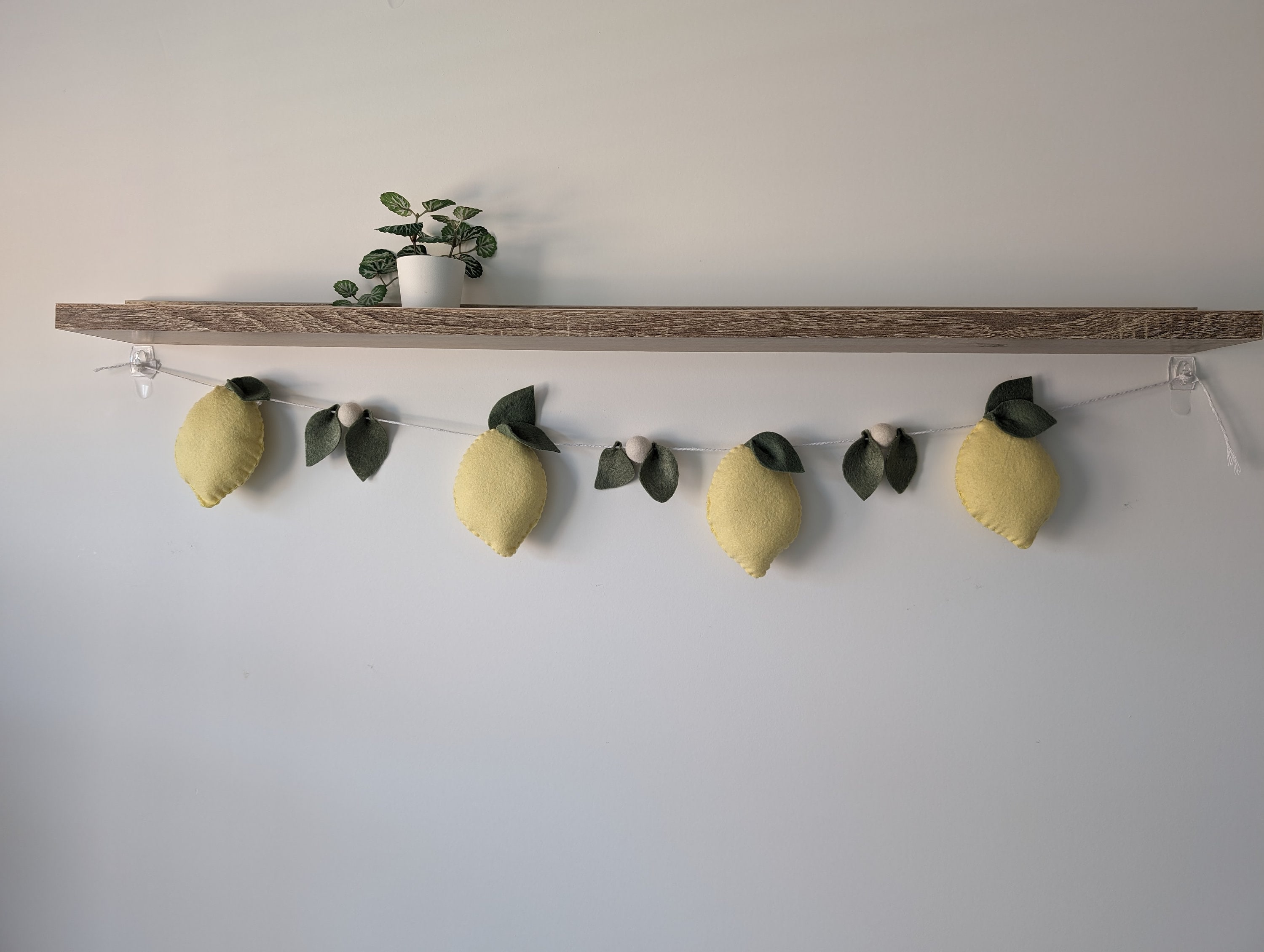 Felt Lemon Garland, Summer Decor for Mantel, Felt Lemon Decoration ...