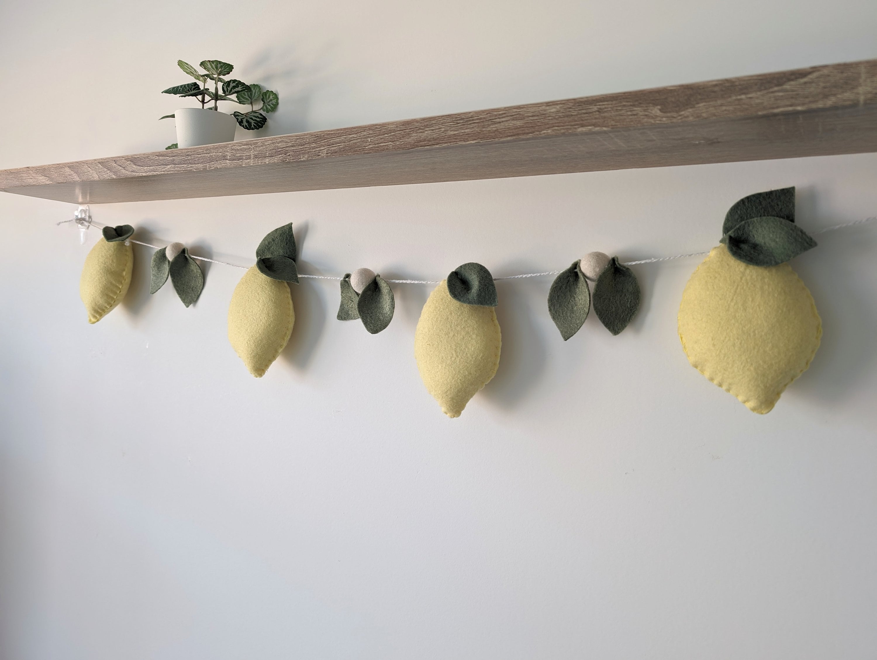 Felt Lemon Garland, Summer Decor for Mantel, Felt Lemon Decoration ...