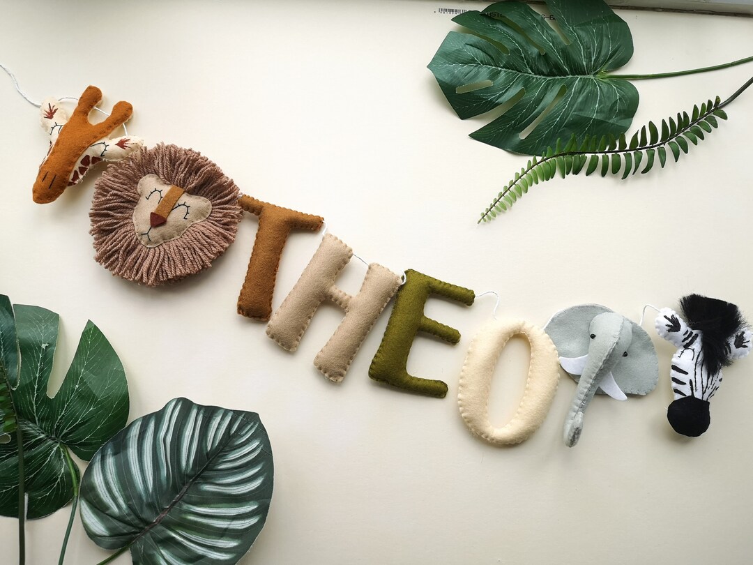Safari Name Garland, Safari Wall Decor, Jungle Nursery Decor, Safari ...