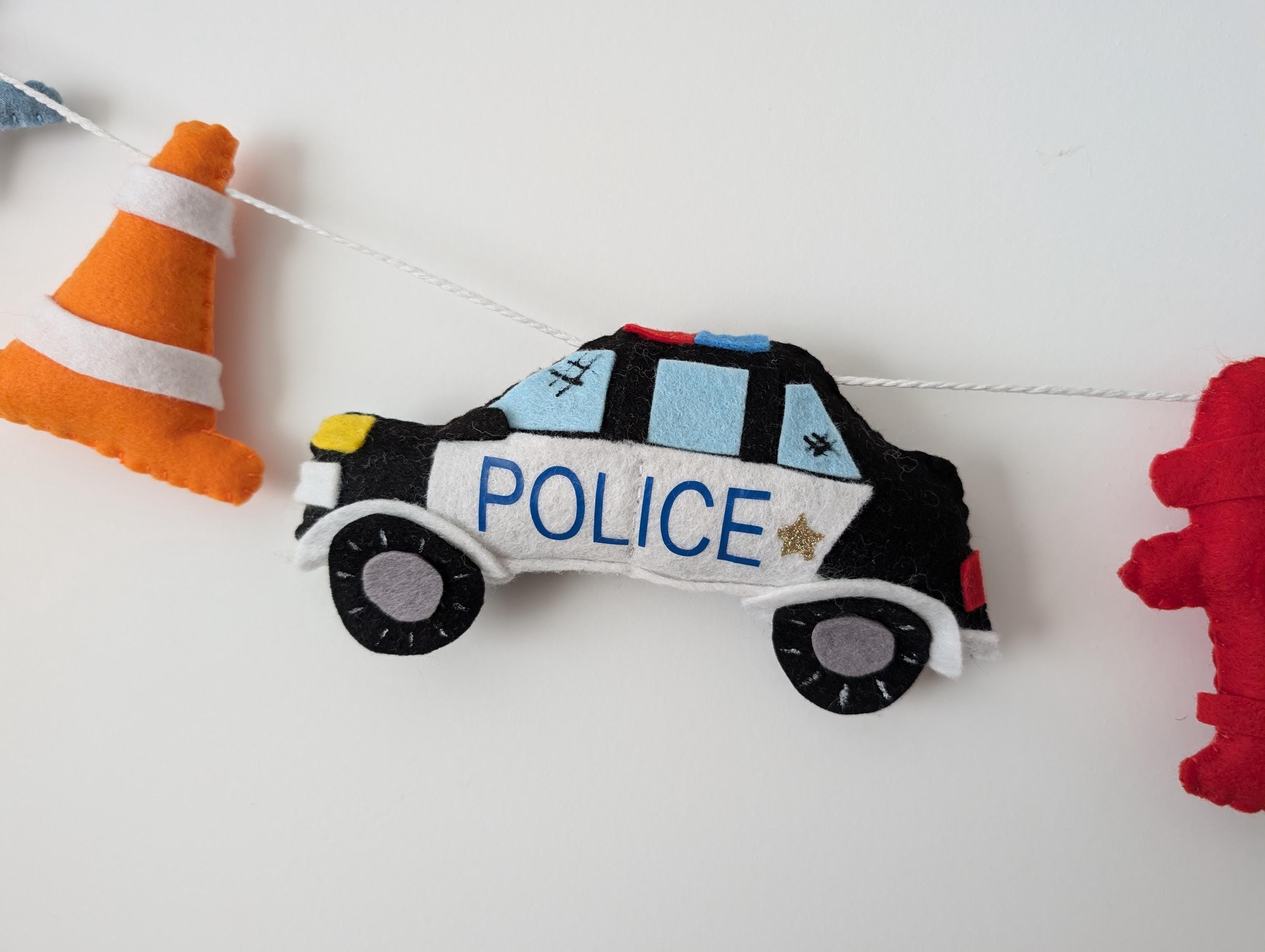 Felt Rescue Vehicle Garland, Felt Car Bunting, Boys Decor, Boys Room ...