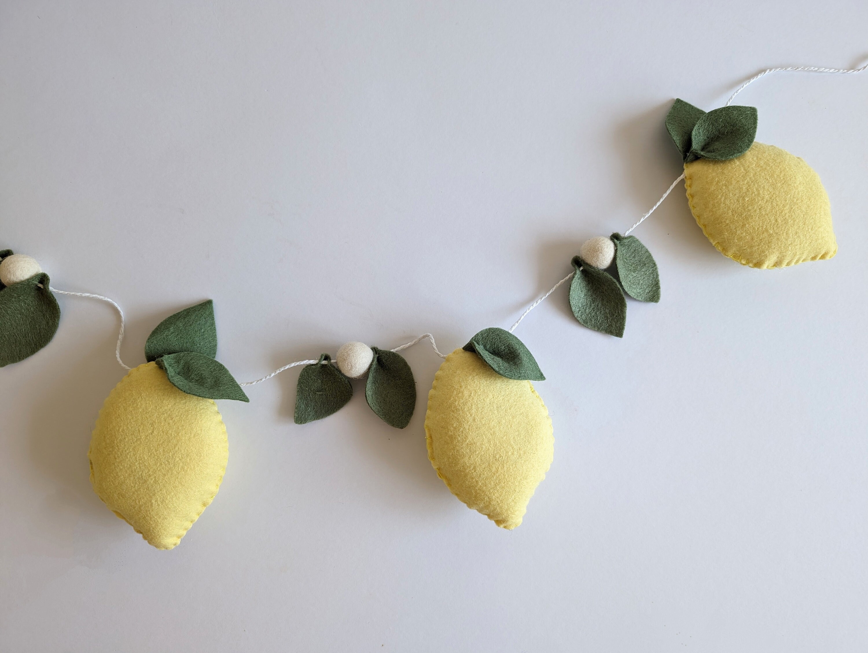 Felt Lemon Garland, Summer Decor for Mantel, Felt Lemon Decoration ...