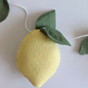 Felt Lemon Garland, Summer Decor for Mantel, Felt Lemon Decoration ...