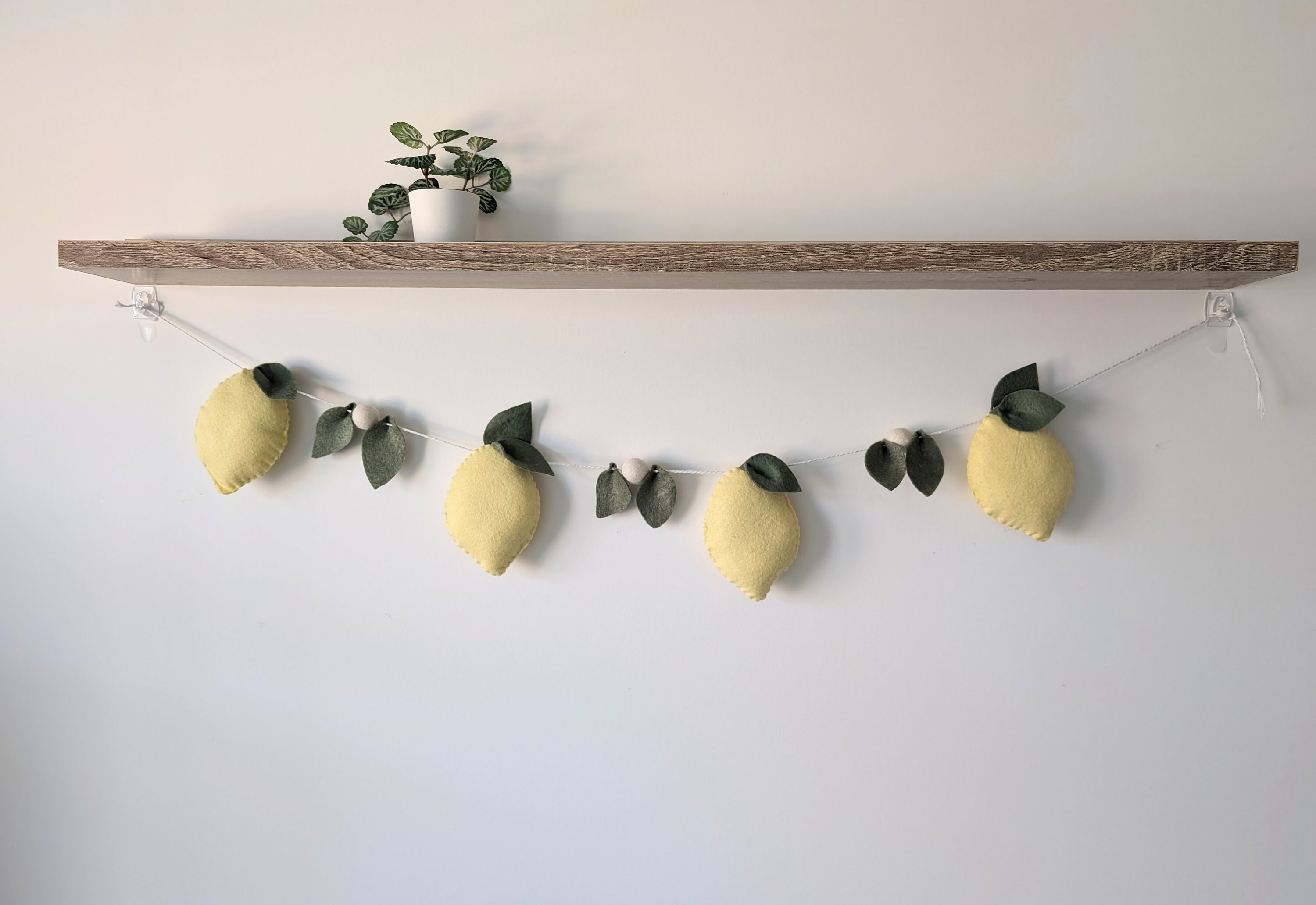 Felt Lemon Garland, Summer Decor for Mantel, Felt Lemon Decoration ...
