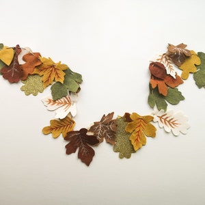 Felt Leaf Garland, Autumn Leaf Garland, Woodland Bunting, Fireplace ...