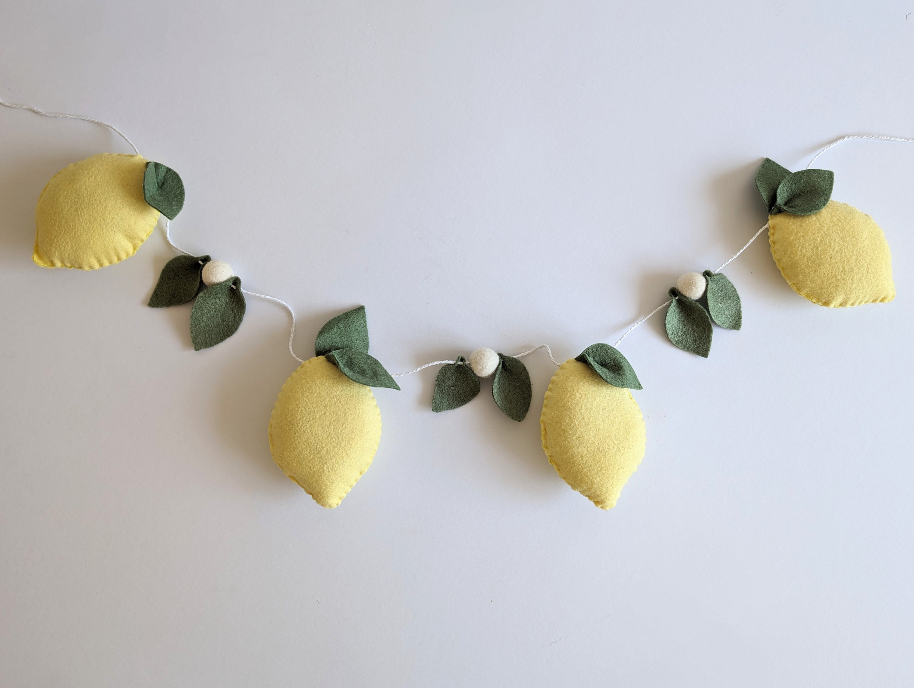 Felt Lemon Garland, Summer Decor for Mantel, Felt Lemon Decoration ...