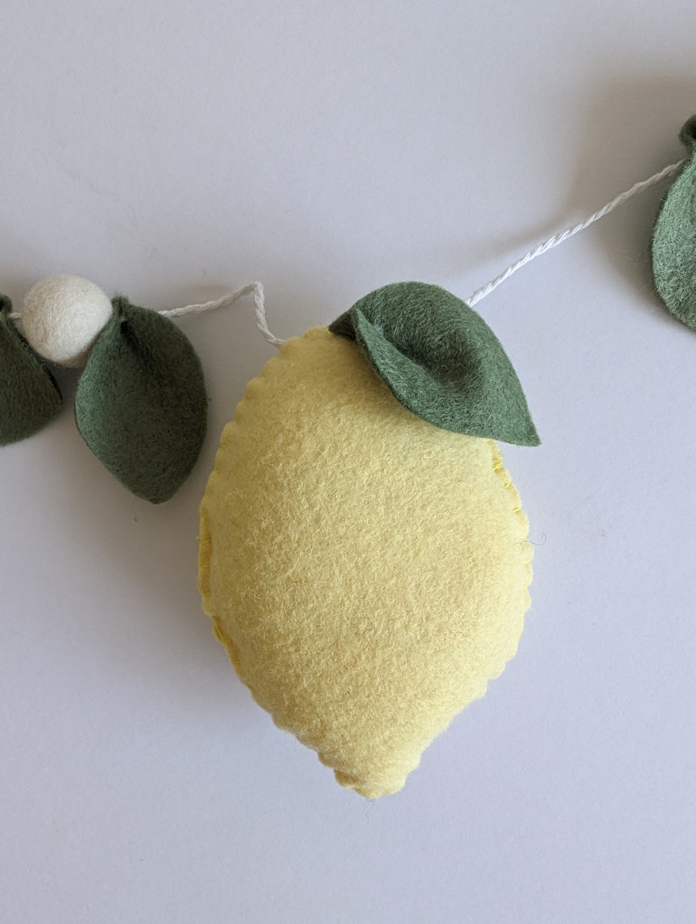 Felt Lemon Garland, Summer Decor for Mantel, Felt Lemon Decoration ...