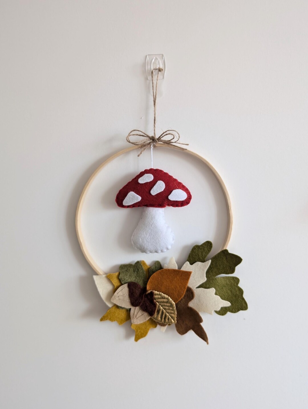 Autumn Toadstool Hoop, Autumn Home Decor, Felt Toadstool Decor, Autumn ...