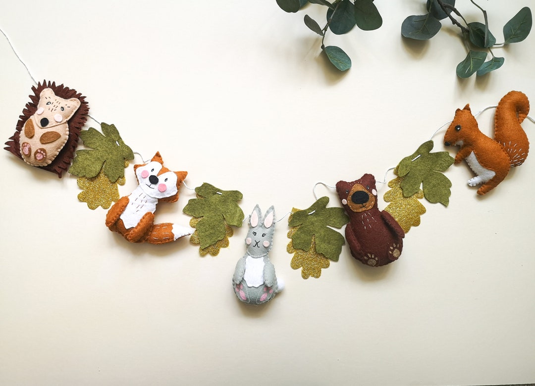 Woodland Animal Garland, Forrest Garland, Fox Nursery Decor, Woodland ...